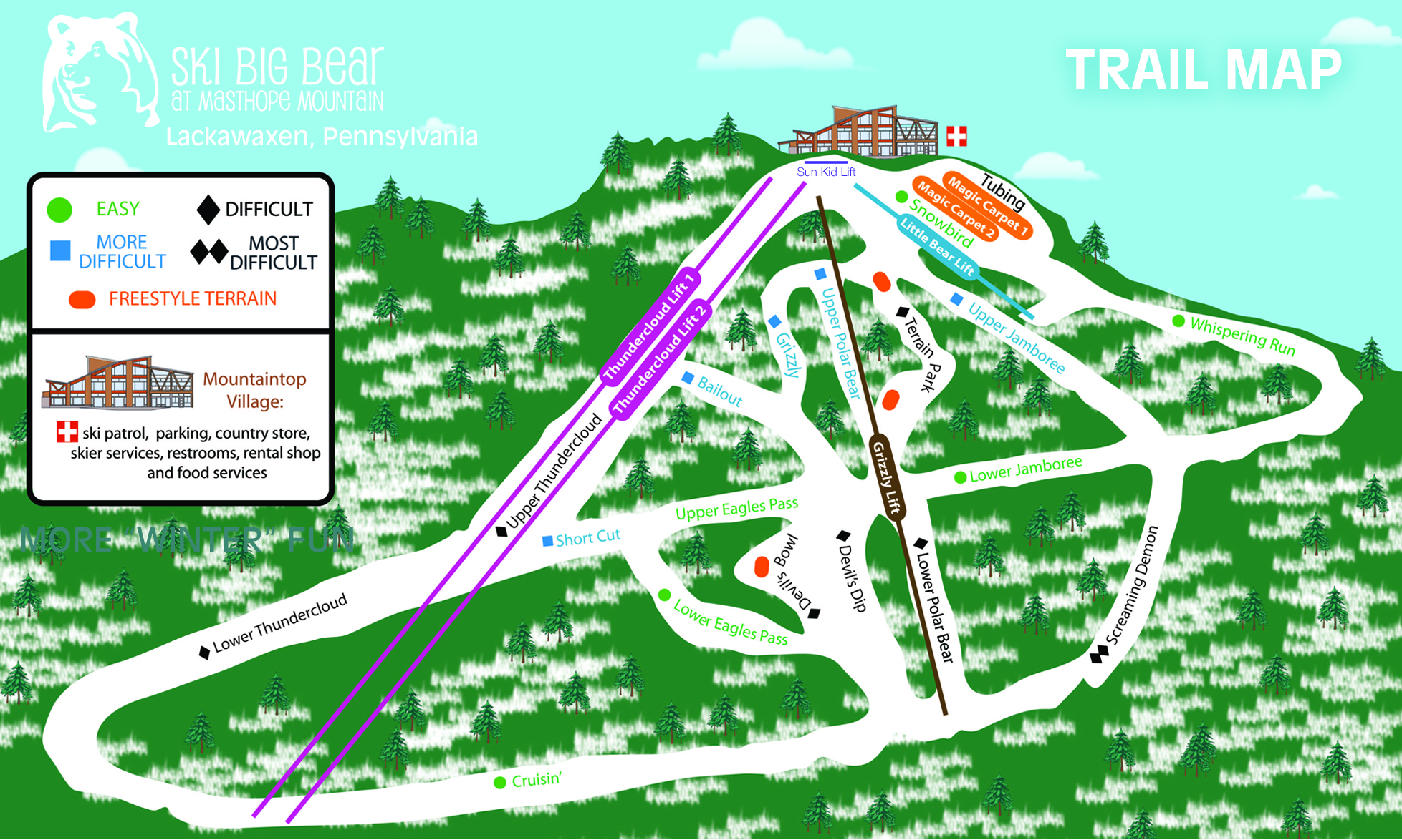 Masthope Mountain - Ski Big Bear Trails & Map - Real Estate Masthope